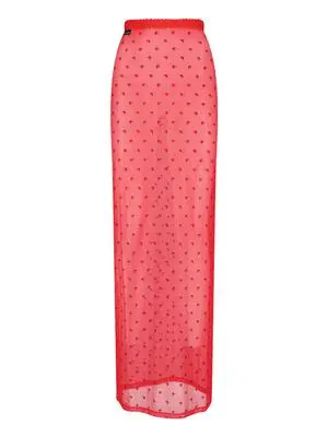 MARINE SERRE Stretch Mini Skirt - Red