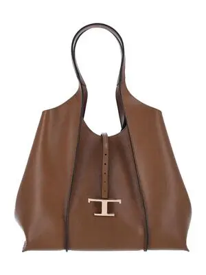 TOD`S Tod's Italian Calf Leather Shoulder Bag - Brown