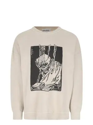 Our Legacy Fan Mail" Graphic Print Cotton-linen Sweatshirt - Beige
