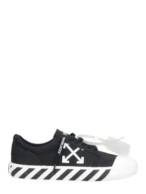 Off-White Cotton Low-top Sneakers With Rubber Outsole - Black