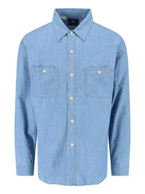 LEVI'S STRAUSS Long Sleeve Chambray Button-up Shirt - Blue
