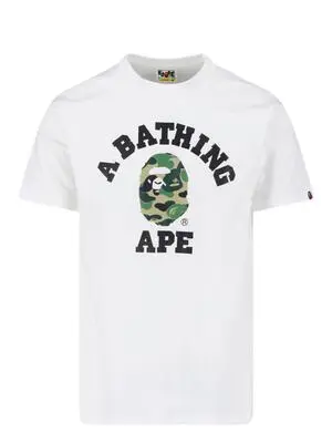 A BATHING APE Logo Graphic T-shirt For - White