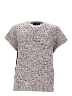 Fabiana Filippi Textured Knit T-shirt - Grey
