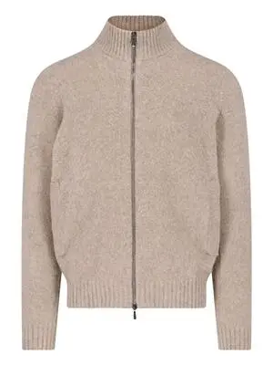 DRUMOHR Lambswool High Neck Sweater - Beige