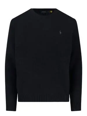 Polo Ralph Lauren Crewneck Sweater In Wool, Alpaca & Recycled Nylon - Black