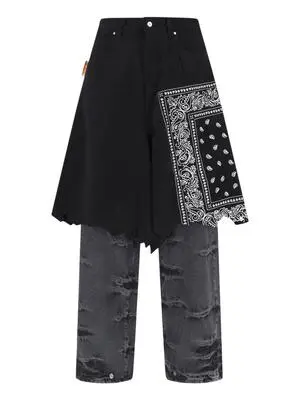 PDF Wool-cotton Blend Jeans With Polyamide - Black