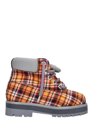 PDF Checked Lace-up Boots - Orange