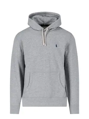 Polo Ralph Lauren Fleece-back Cotton Blend Hoodie - Grey
