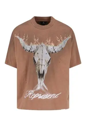 REPRESENT Cotton-hemp Graphic T-shirt - Brown