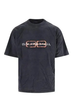 Balenciaga 100% Cotton Graphic T-shirt For - Black