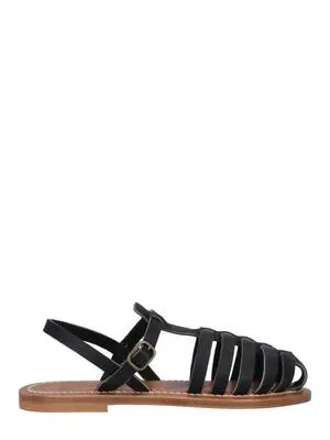 K.JACQUES Saint Tropez Leather Sandals - Black