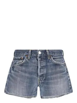 RE/DONE High-rise Cotton Denim Shorts - Blue