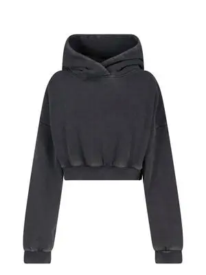 ENTIRE STUDIOS Organic Cotton Cropped Hoodie - Black