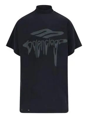 Balenciaga 100% Cotton Crewneck T-shirt - Black