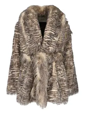 ENTIRE STUDIOS ENTIRE STUDIOS Faux Fur Belted Shawl Collar Coat