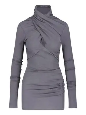 ENTIRE STUDIOS Cotton-blend Stretch Top - Grey