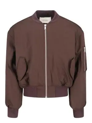 ENTIRE STUDIOS ENTIRE STUDIOS Oversized Zip-Up Bomber Jacket Brown