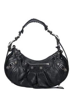 Balenciaga Lamb Leather Shoulder Bag - Black