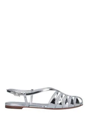 FERRAGAMO Light & Natural Leather Strappy Sandals - Silver