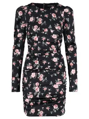 DOLCE & GABBANA Dolce & Gabbana Floral Print Ruched Mini Dress