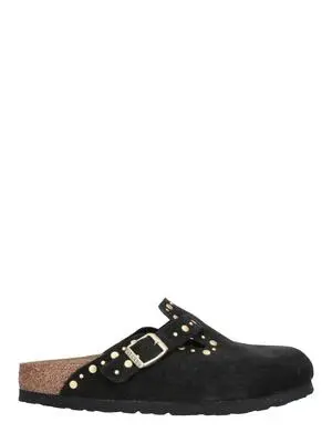 BIRKENSTOCK Boston Suede Studded Slip-on Clogs - Black