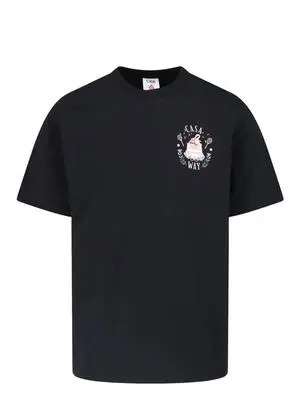 Casablanca 100% Organic Cotton Crewneck T-shirt - Black