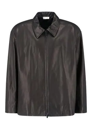Fear Of God Leather Zip-front Jacket - Black