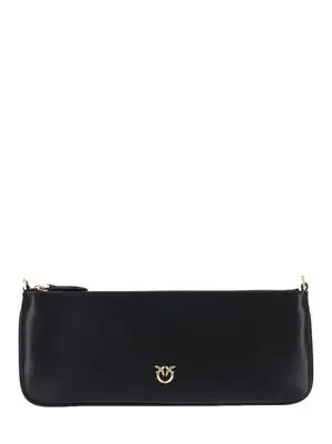 Pinko Quilted Leather Chain Shoulder Bag - Black