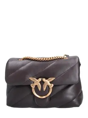 Pinko Quilted Leather Shoulder Bag With Gold Tone Hardware - Brown
