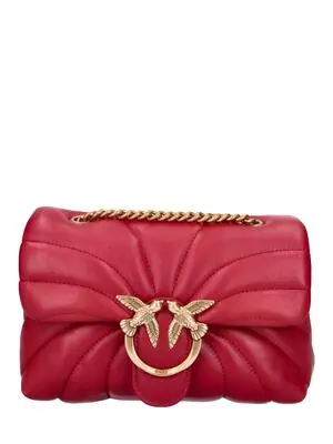 Pinko Quilted Leather Shoulder Bag With Gold Tone Hardware - Red