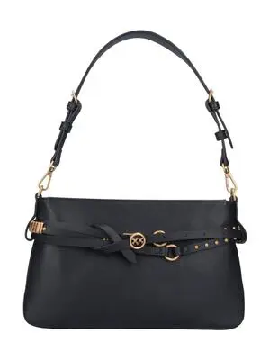 Pinko Leather Crossbody Bag - Black