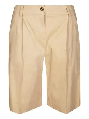 Pinko Bryana Stretch Linen-blend Bermuda Shorts - Beige