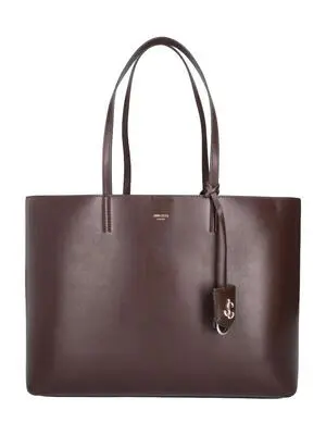 JIMMY CHOO Calf Leather Tote Bag With Brass Detail - Brown