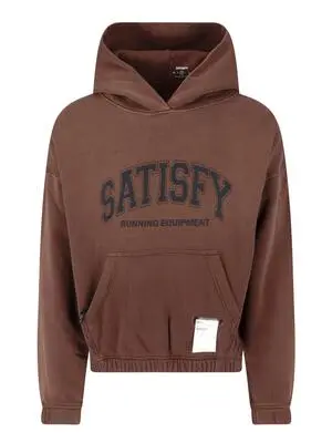 Satisfy Running Equipment" Logo Pullover Hoodie - Brown