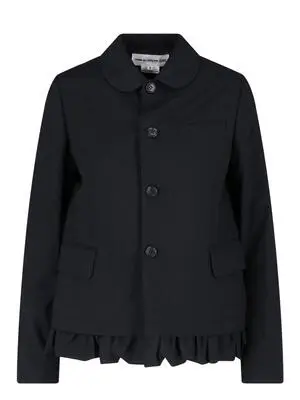 Comme Des Garçons Ruffled Hem Jacket - Black