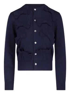 Comme Des Garçons Polka Dot Wool Cardigan - Blue