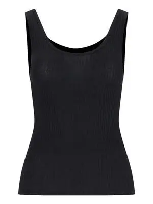 6397 Modal Blend Stretch Ribbed Tank - Black