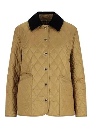 Burberry Quilted Jacket With Classic Collar - Brown