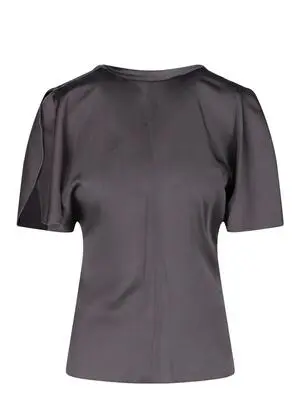 Victoria Beckham Tailored T-shirt In Acetate-viscose Blend - Grey