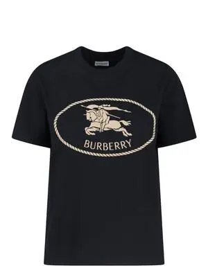 Burberry 100% Cotton Logo T-shirt - Black