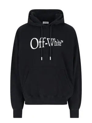 Off-White Cotton Rib-knit Hoodie - Black
