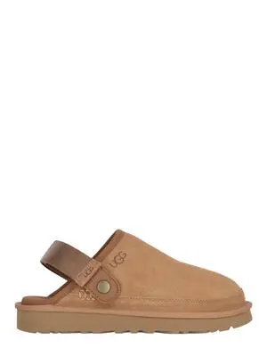 UGG Leather Slip-on Sandals - Brown