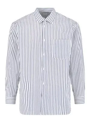 Comme Des Garçons Striped Button-up Shirt - White