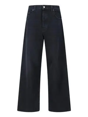 Khaite Wide-leg Cotton Jeans - Black