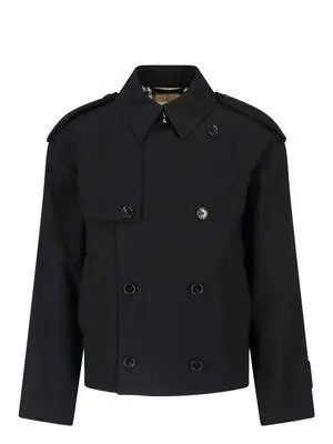 Burberry Double-breasted Cotton Jacket - Black