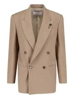 LARDINI Wool-blend Stretch Jacket - Brown