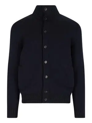 ZANONE ZANONE Long Sleeve Knit Polo Shirt Blue