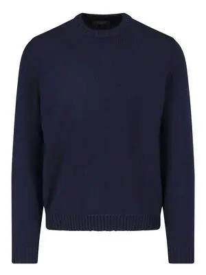 ZANONE 100% Virgin Wool Long-sleeve Polo - Blue