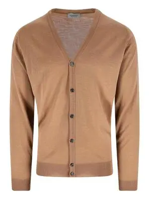 John Smedley V-neck Button-front Cardigan - Brown