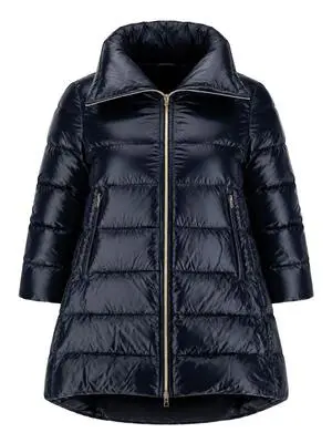 Herno Quilted Zip-up Down Jacket With Stand Collar - Blue